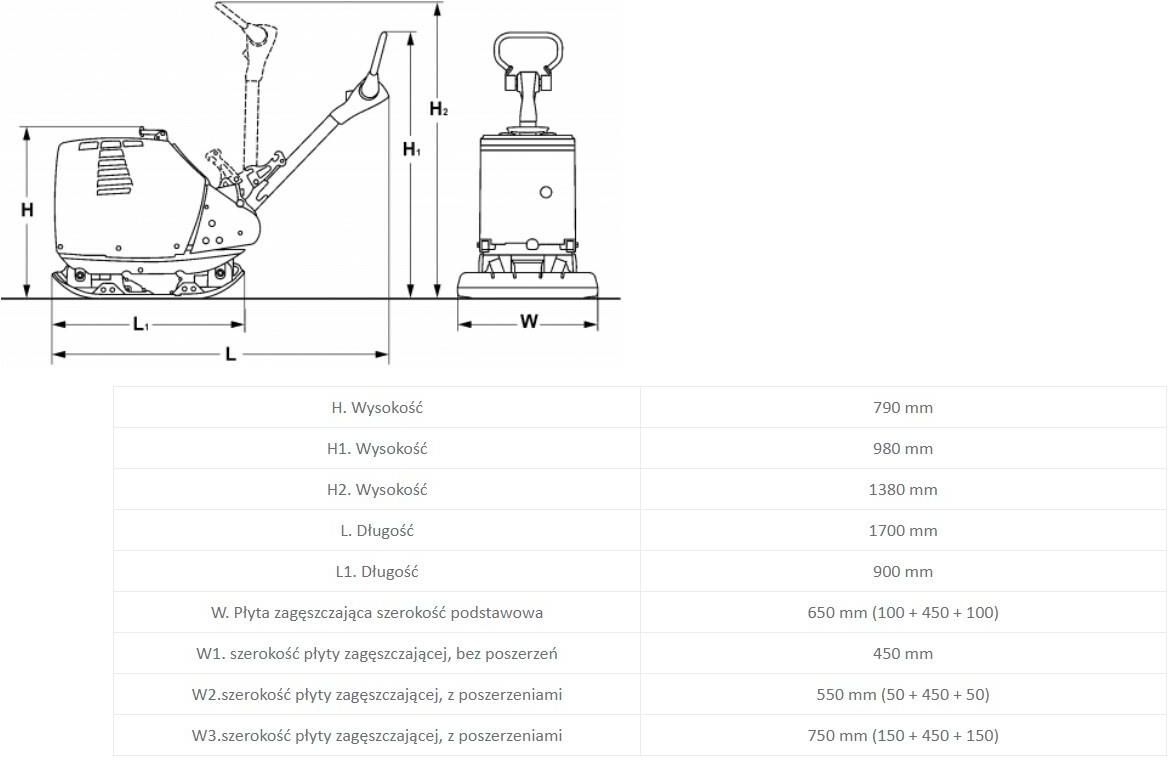 Zagęszczarka Rewersyjna 455 Kg Dynapac Drp45Dx 650 Mm Hatz 1B40 ...