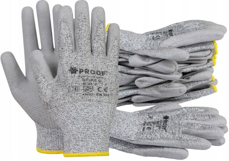 Proof Rękawice Rękawiczki Ochronne Robocze Spike D Antyprzecięciowe Roz ...