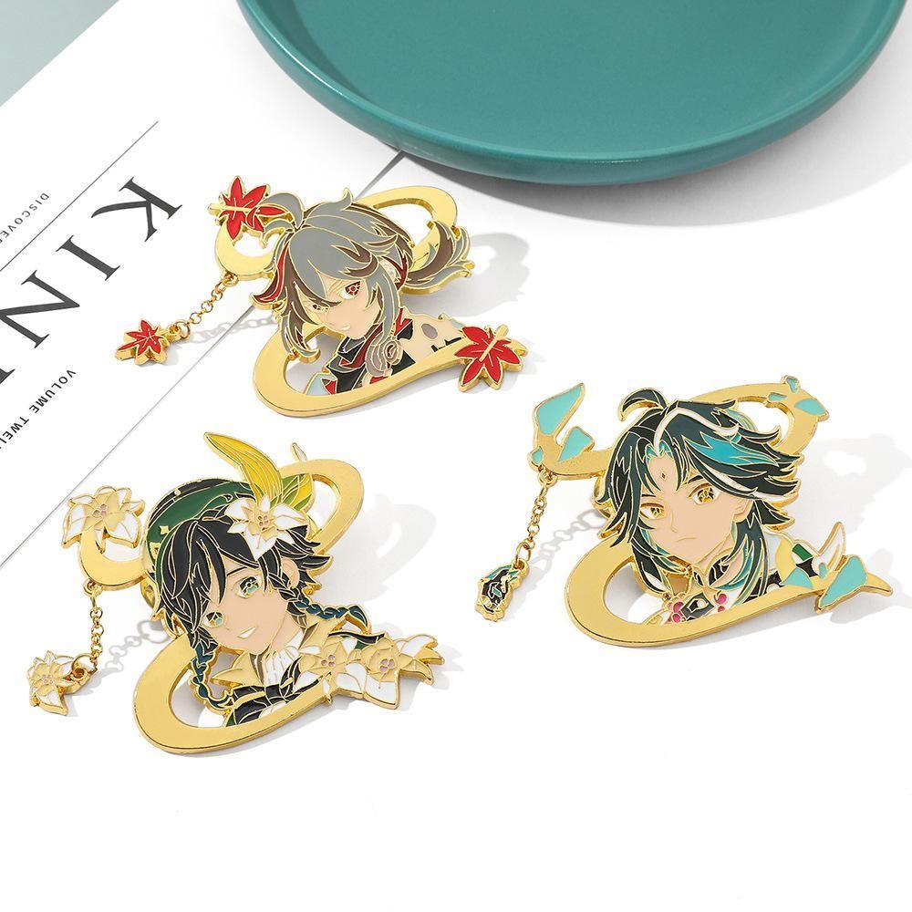 Szpilki Emaliowane Genshin Impact Xiao Kaedehara Kazuha Venti Broszka ...