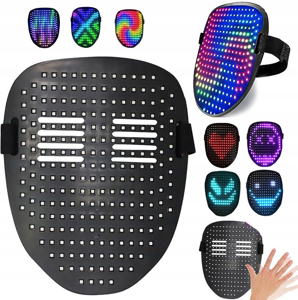 Maska Led Świecąca Z Sterowana Gest Z 50 Wzorów - Ceny i opinie - Ceneo.pl
