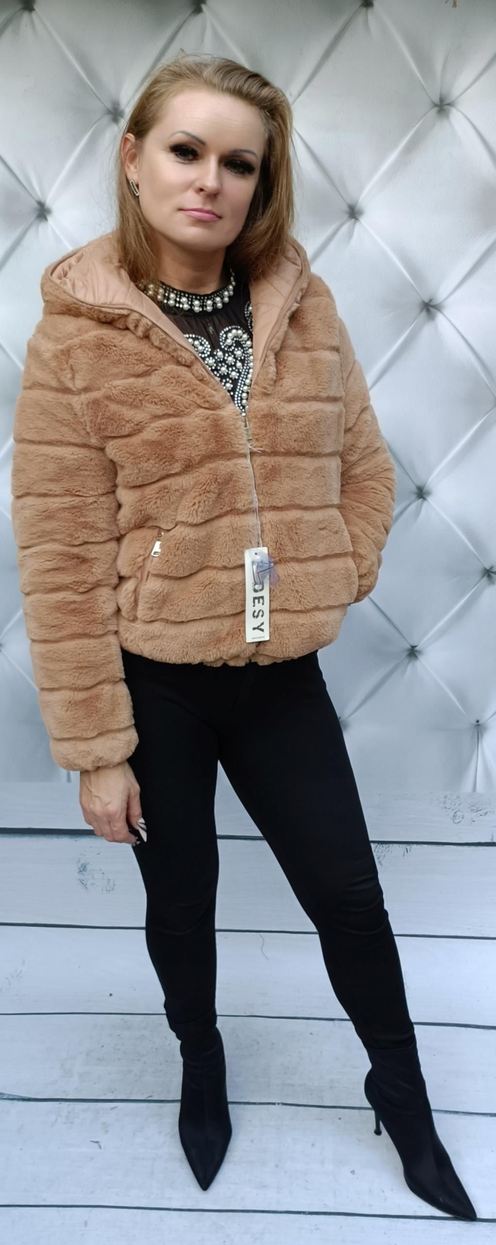 Futerko, kurtka, krótka damska, Dwustronne, kaptur S-l Tu M - Ceny i opinie - Ceneo.pl