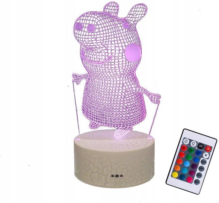 Lampka 3D Led Usb Peppa Pig Świnka Lampa +Pilot - Opinie i atrakcyjne ...