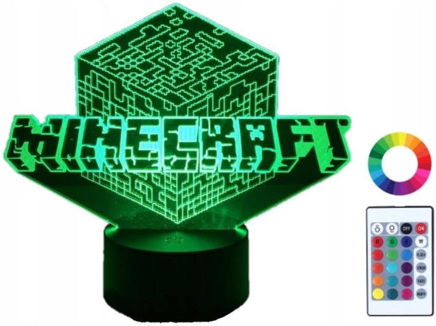 Lampka Nocna 3D Led Minecraft Gra Lampa Pilot - Opinie i atrakcyjne ...