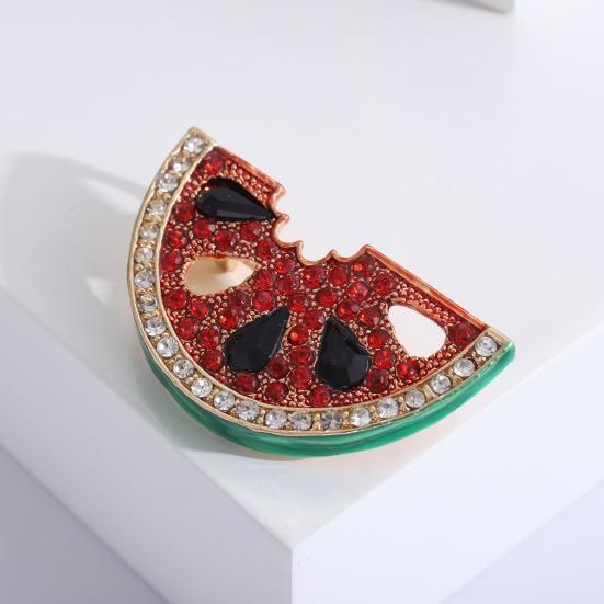 Diamond-Encrusted Watermelon Brooch Simple And Versatile Dripping Oil ...