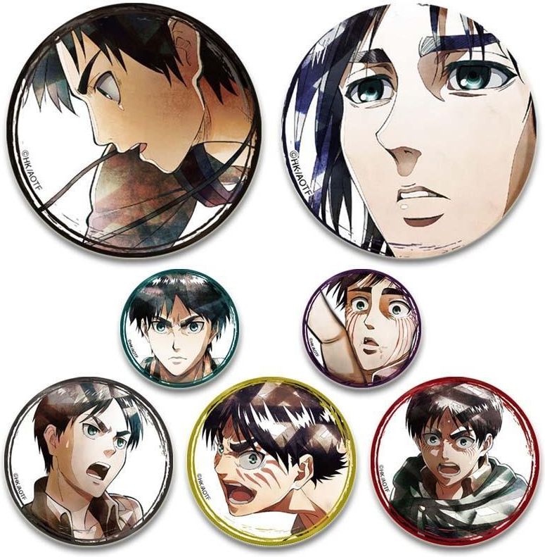 58Mm Anime Attack On Titan Cosplay Badge Brooch Cute Cartoon Figure ...