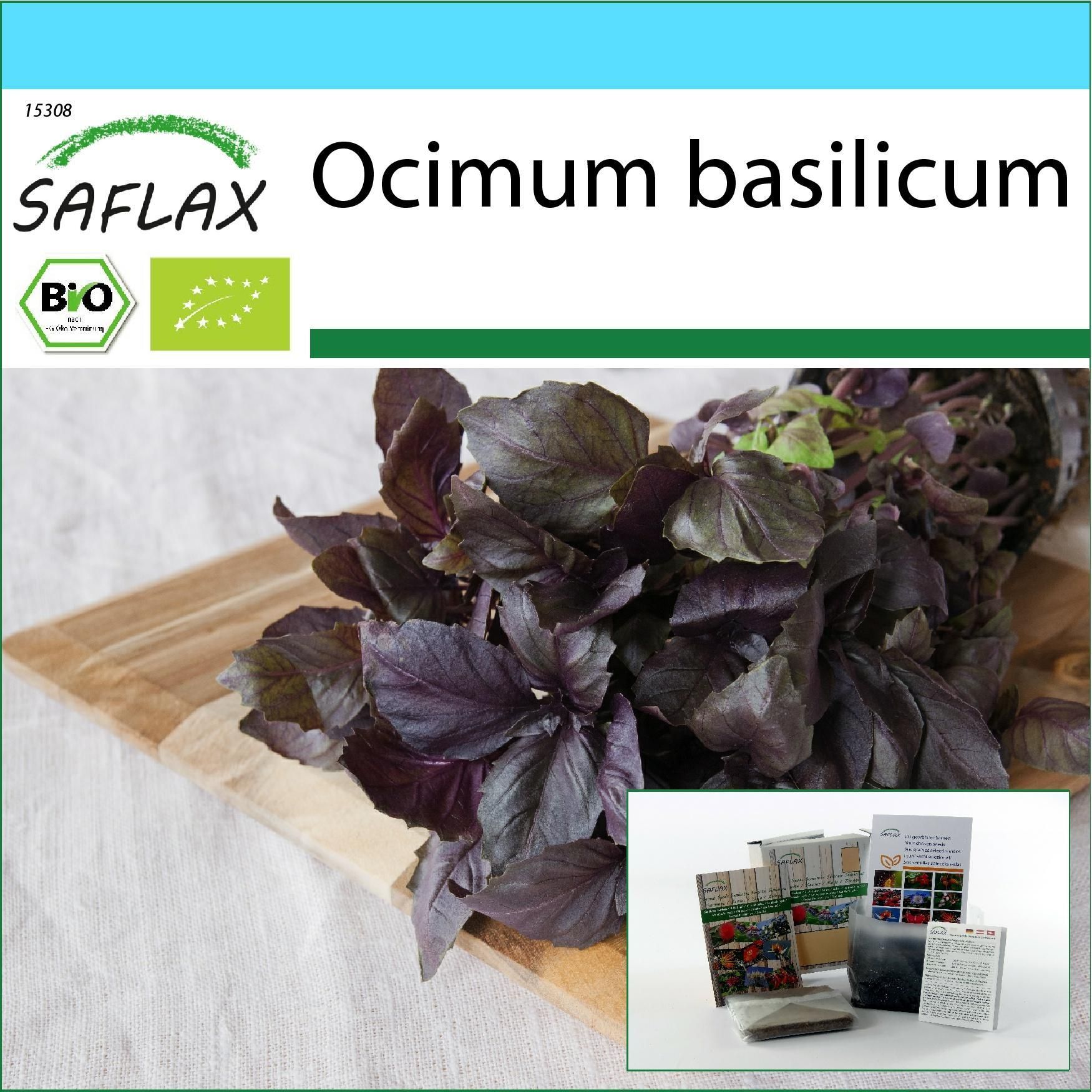 Saflax Zestaw Upominkowy Organic Basil Red 400 Nasion Z Pudełkiem Kartą ...