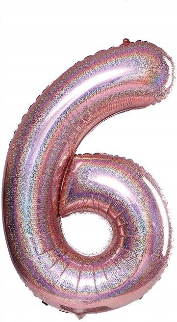 Partypal Balon Foliowy Cyfra 6 Rose Gold Brokat Duża 100cm 1630300459 ...