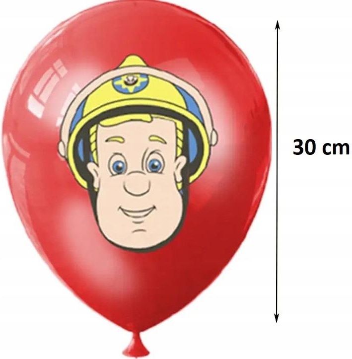 Balon Balony Zestaw Strażak Sam Straż Pożarna Dekoracja Urodziny 12szt ...