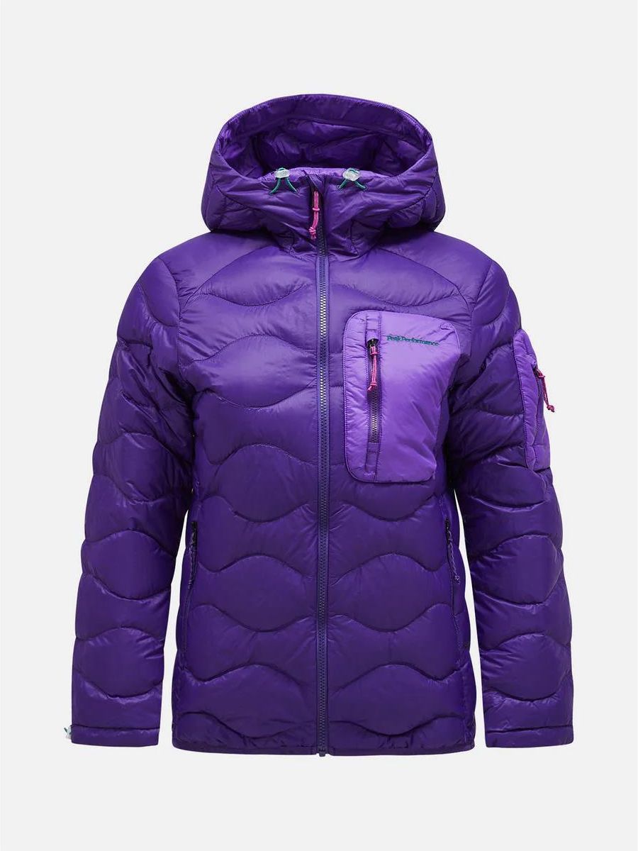 Kurtka puchowa Peak Performance W Helium Utility Down Hood fioletowy ...
