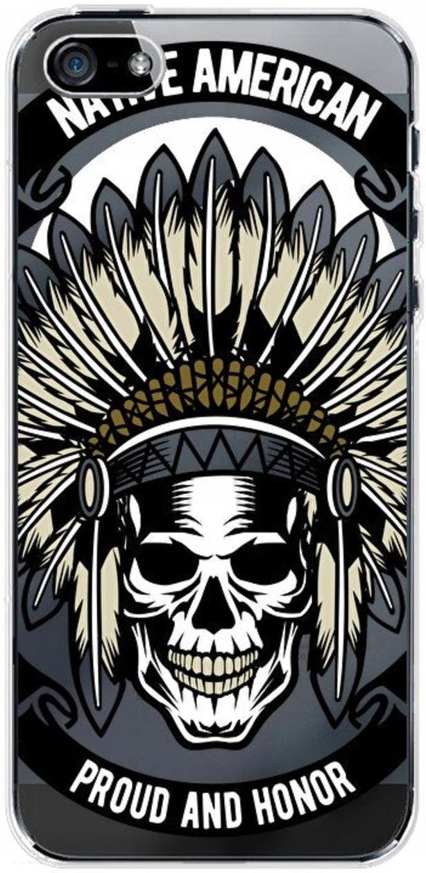 Phone Case Warrior Soft Apple Iphone 5 Native American Skull - Etui na ...