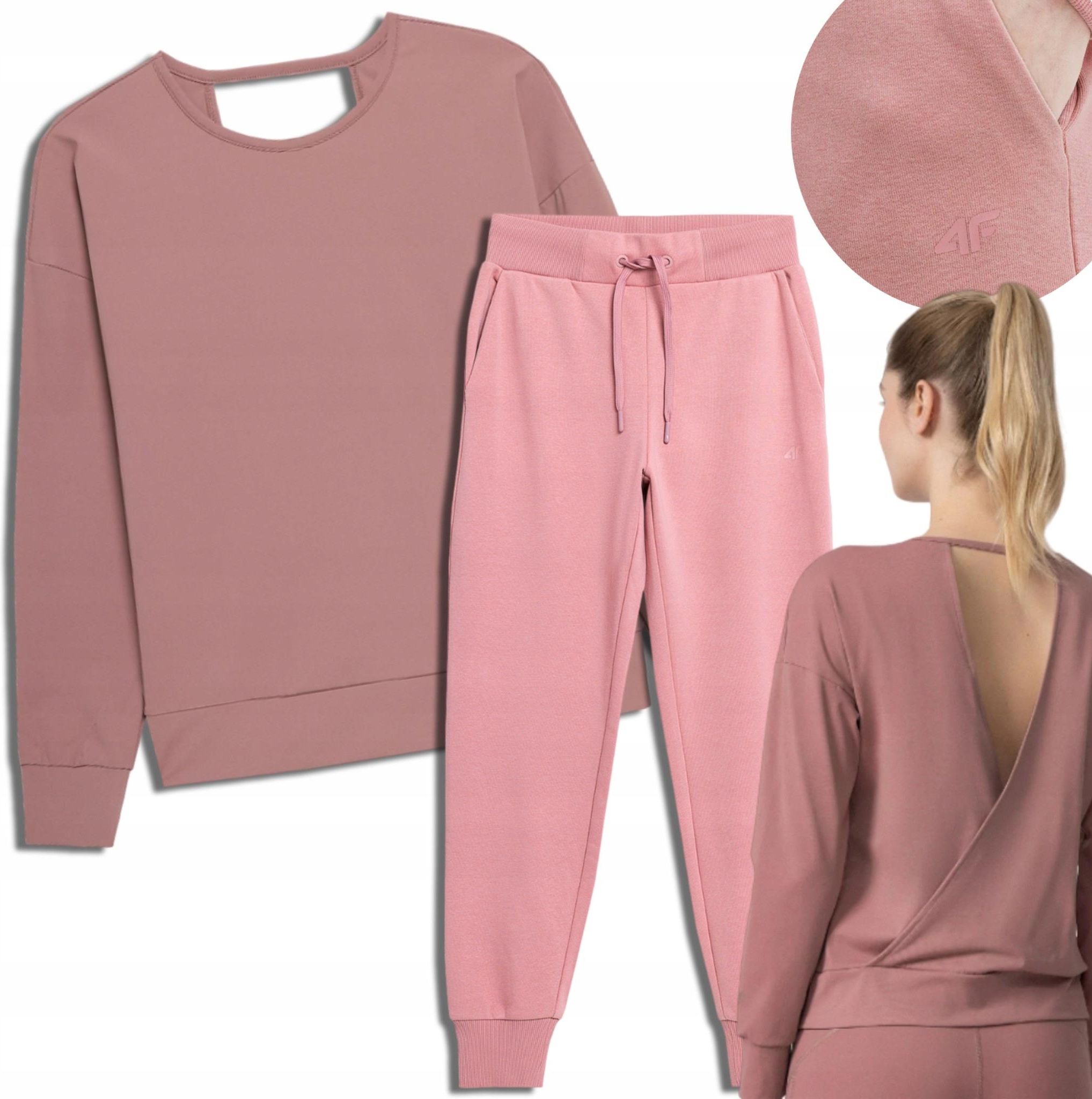 Komplet Dresowy Damski Dres 4F Sportowy Bawełniany Bluza Spodnie - Ceny ...