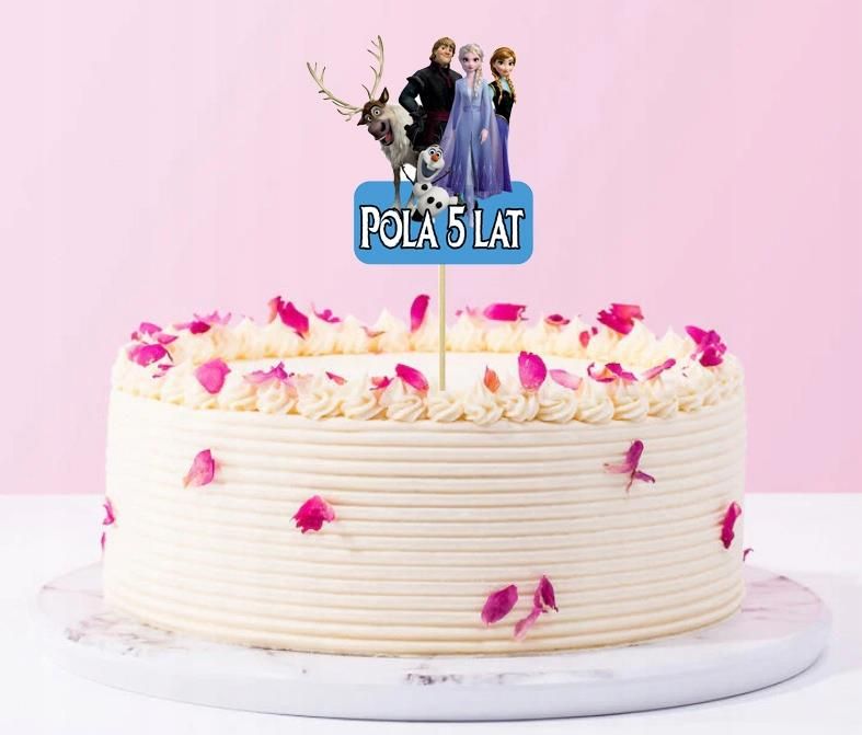 Wyjątkowe Z Drewna Topper Na Tort Urodziny Elsa Kraina Lodu Imię Wiek ...