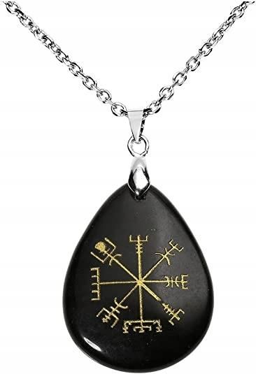 Naszyjnik Viking Kompas Vegvisir Kamień Obsydian - Ceny i opinie - Ceneo.pl