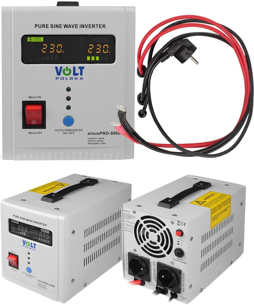 Zasilacz UPS Volt Polska Zestaw Volt Sinus Pro 500 E 500VA/350W + akumulator Volt VPRO VRLA AGM ...