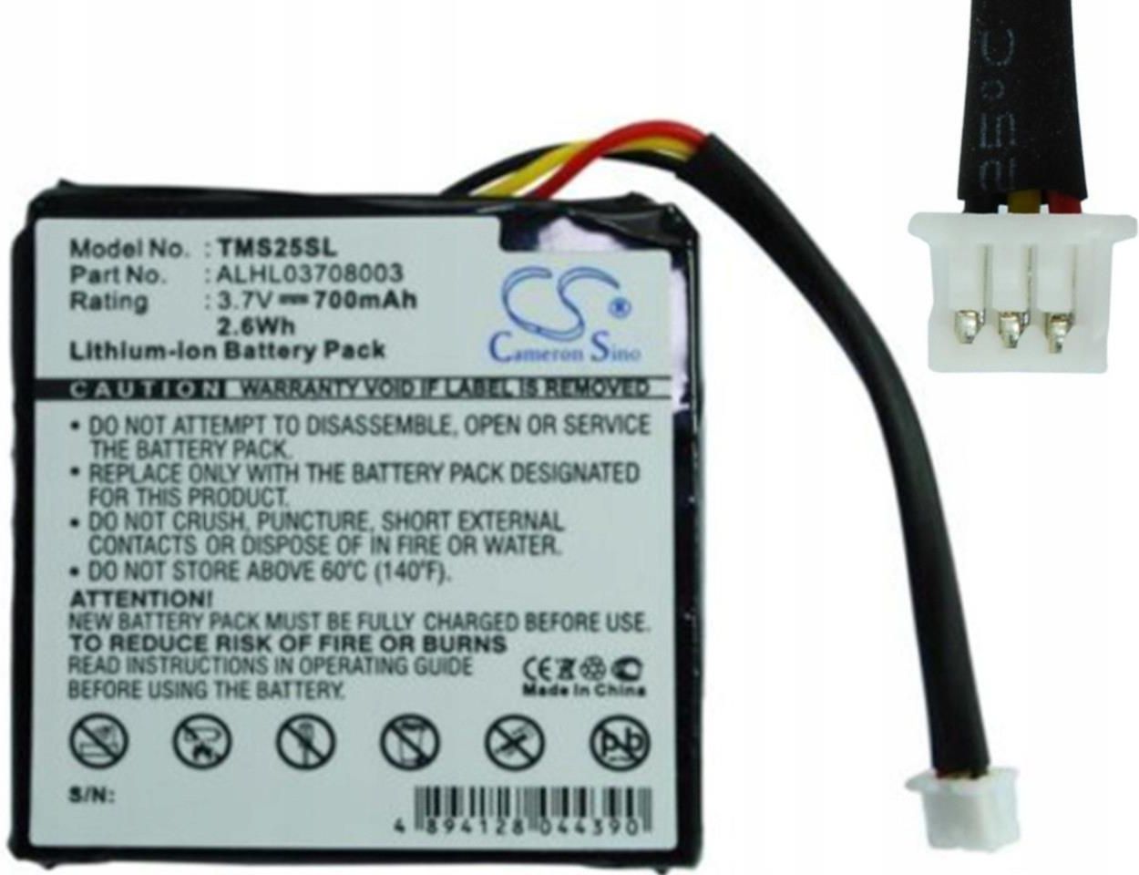 Akumulator dedykowany Cameron Sino Bateria Cs-Tms25Sl Do Tomtom Xlhs416 ...