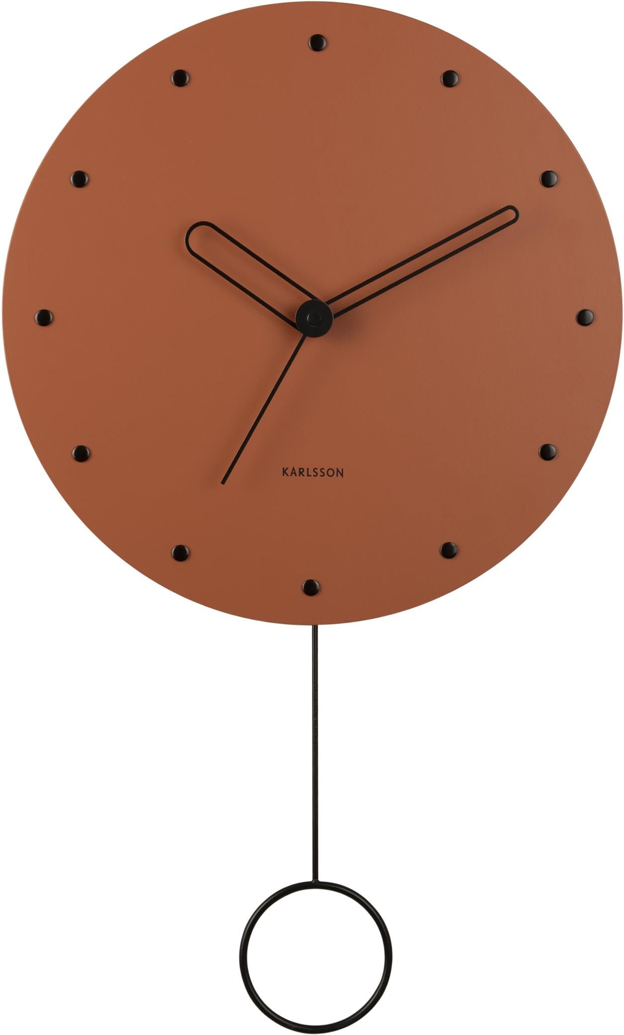 Karlsson Wall Clock Studs Pendulum Wood Burned Orange (Ka5893Or ...