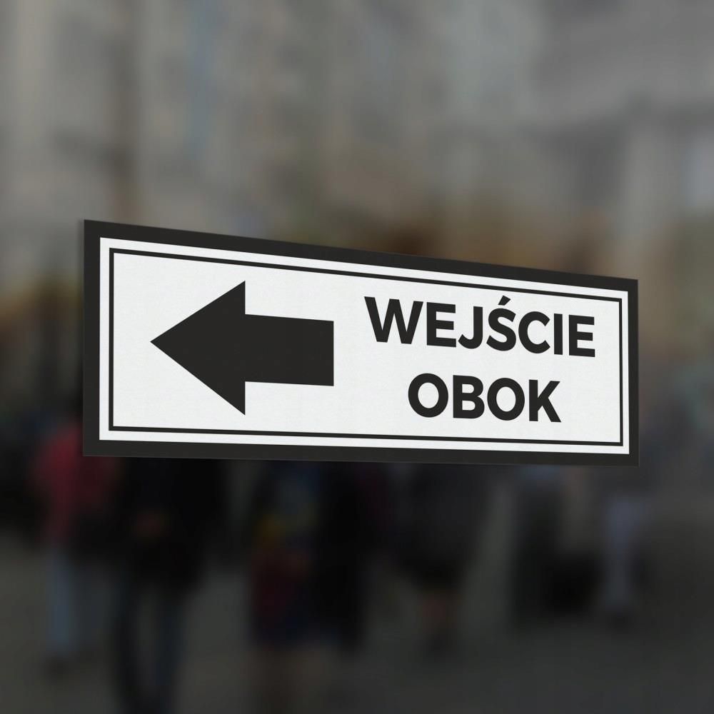Wejście Obok, Strzałka W Lewo Naklejka 10X30 - Ceny i opinie - Ceneo.pl