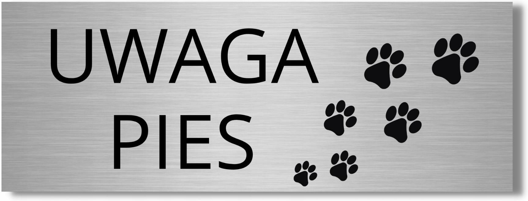 Tabliczka Ostrzegawcza Uwaga Pies 30X10Cm Druk Uv Aluminium Napis ...