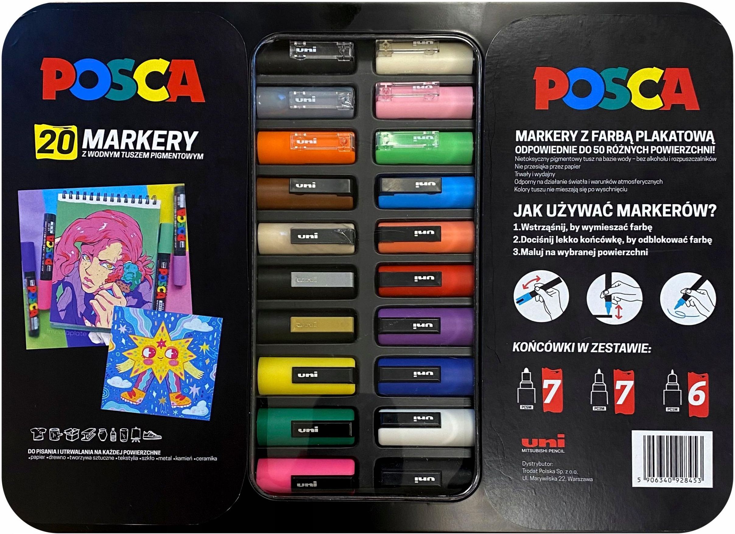Posca Marker Uni Zestaw 20 Kolorówmetalowy Case - Ceny i opinie - Ceneo.pl