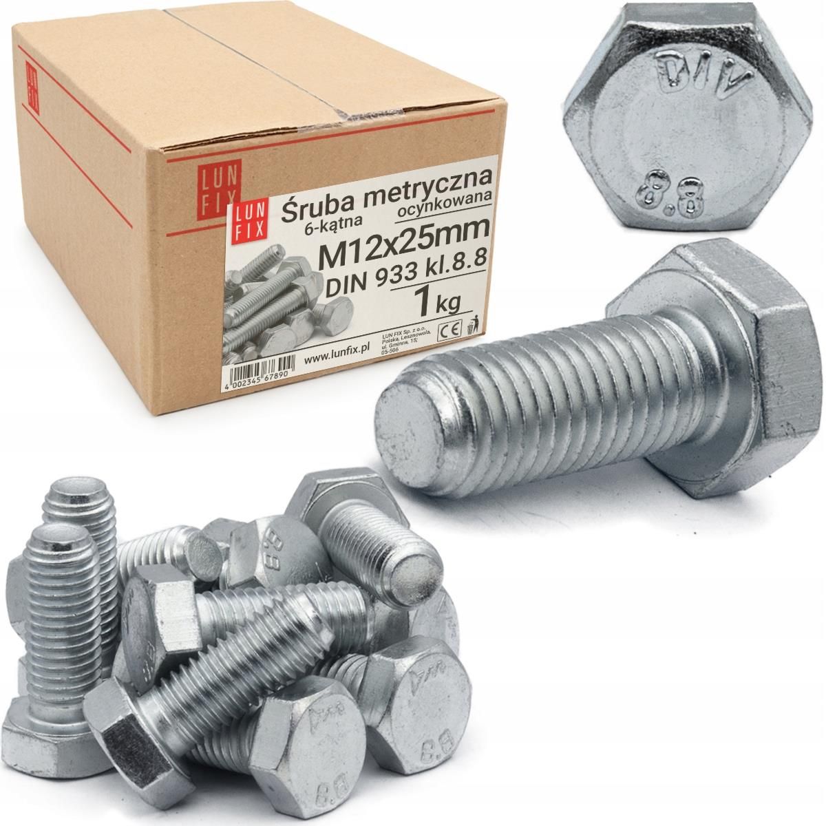 Lunfix M12X25 Śruba Sześciokątna Łeb 6 Kątny Din 933 Ocynk Na Klucz Kl 8 8 - Opinie i ceny na ...