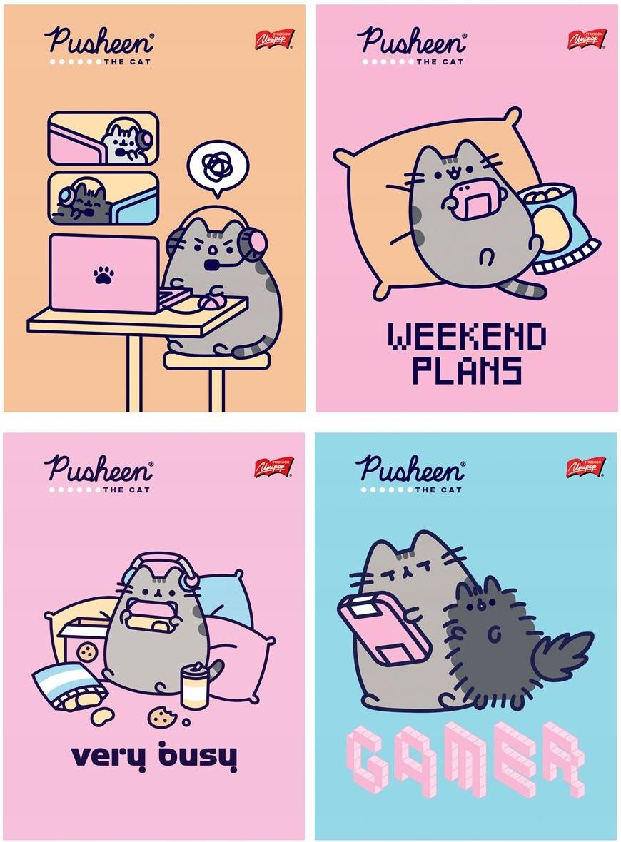 Unipap 4Szt. X Zeszyt A5 32 Kartki Kratka Pusheen Kotek Kot - Ceny i opinie - Ceneo.pl