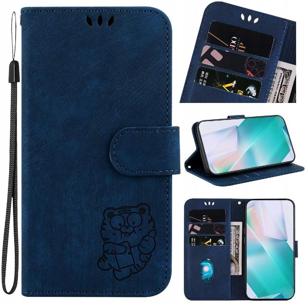Case For Infinix Hot 20 4G Holder Cover Embossed Cute Tiger Wallet Case ...