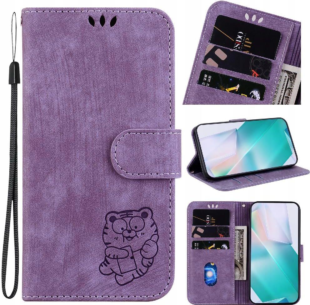 Case For Honor 70 Lite Holder Cover Card Pocket Embossed Cute Tiger ...