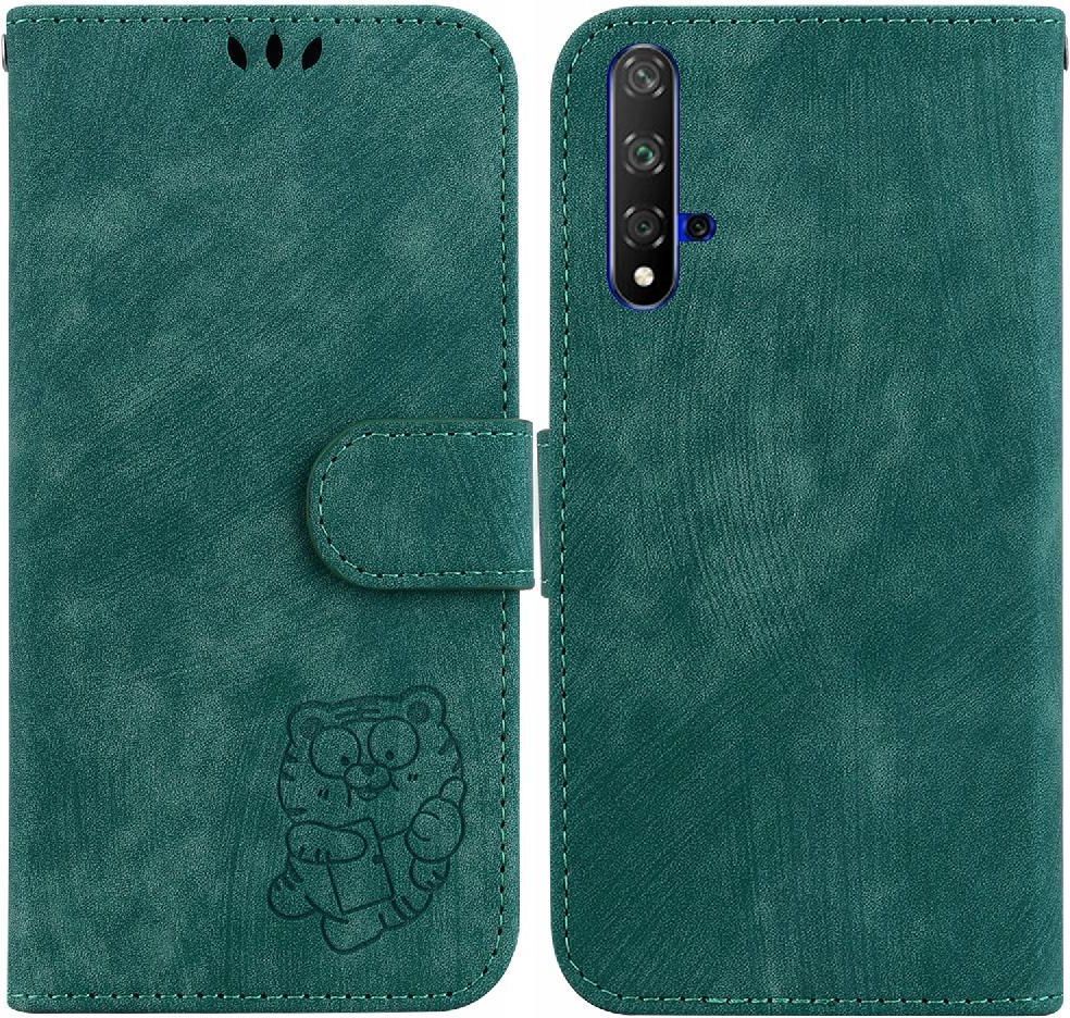 Case For Huawei Nova 5T Embossed Cute Tiger Holder Cover Card Pocket ...