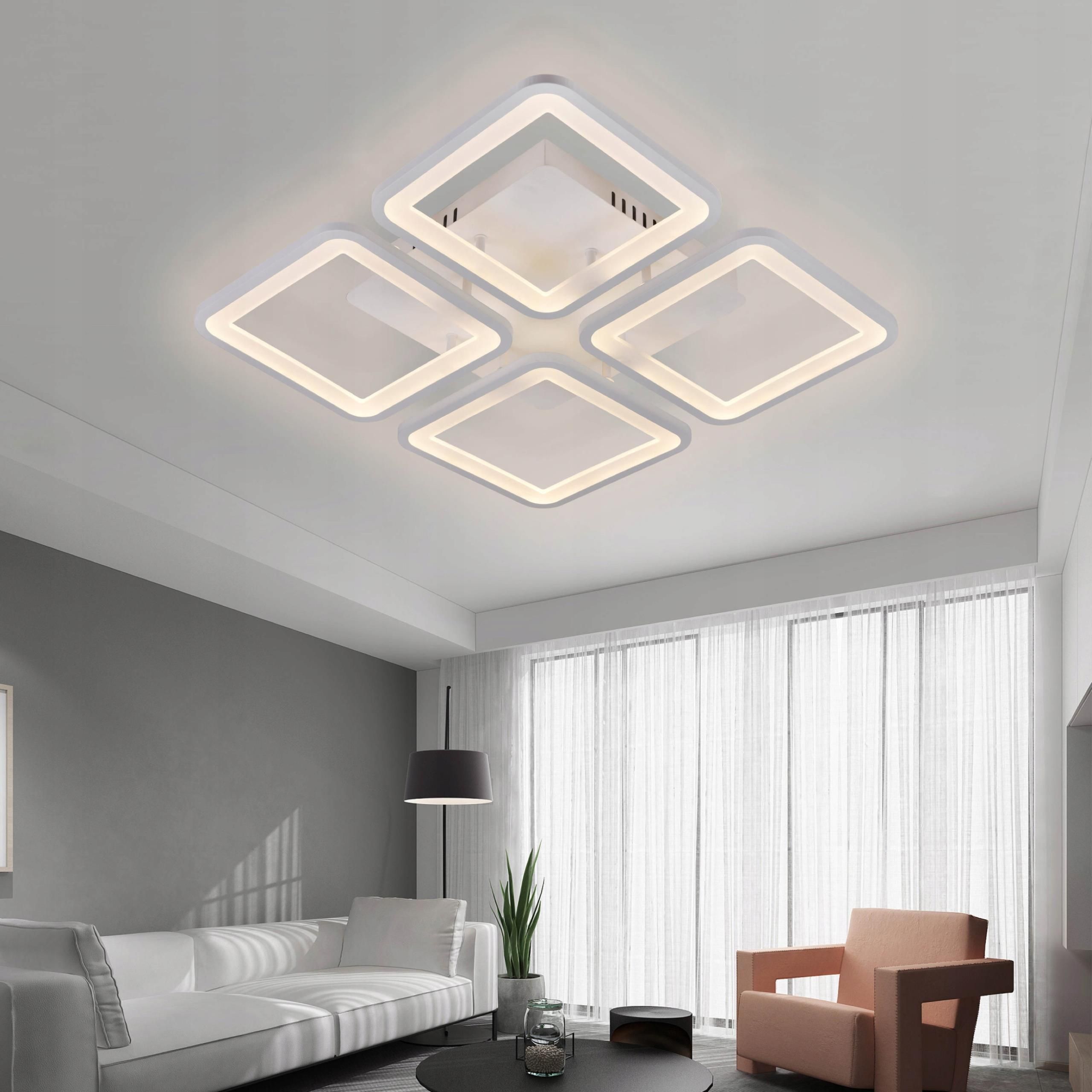 Lampa Sufitowa Plafon Led z Pilotem Biały Kwadratowy Kwadrat - Opinie i ...