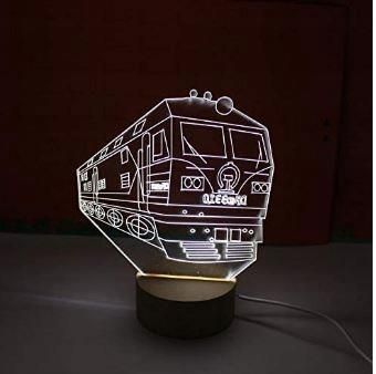 Lampka Nocna 3D Led Pociąg Ciuchcia Kolejka Lampa 16 Kolorów+ Pilot ...