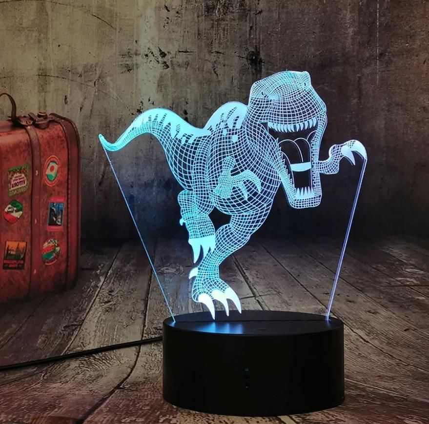 Lampka 3D Led Dinozaur T-Rex Usb/Baterie Pilot - Opinie i atrakcyjne ...
