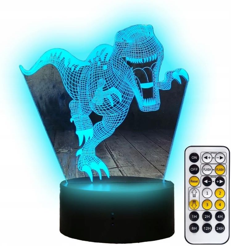 Lampka 3D Led Dinozaur T-Rex Usb/Baterie Pilot - Opinie i atrakcyjne ...