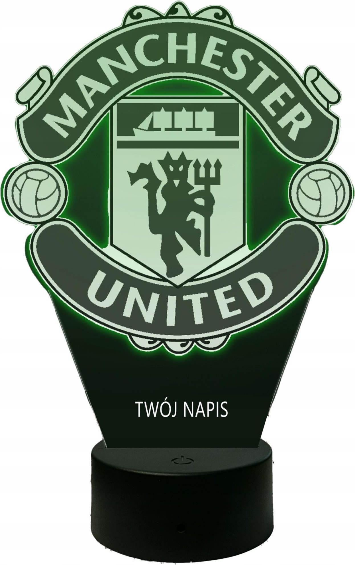 Lampka Nocna Led 3D Dla Dzieci Na Biurko Klub Manchester United Z ...