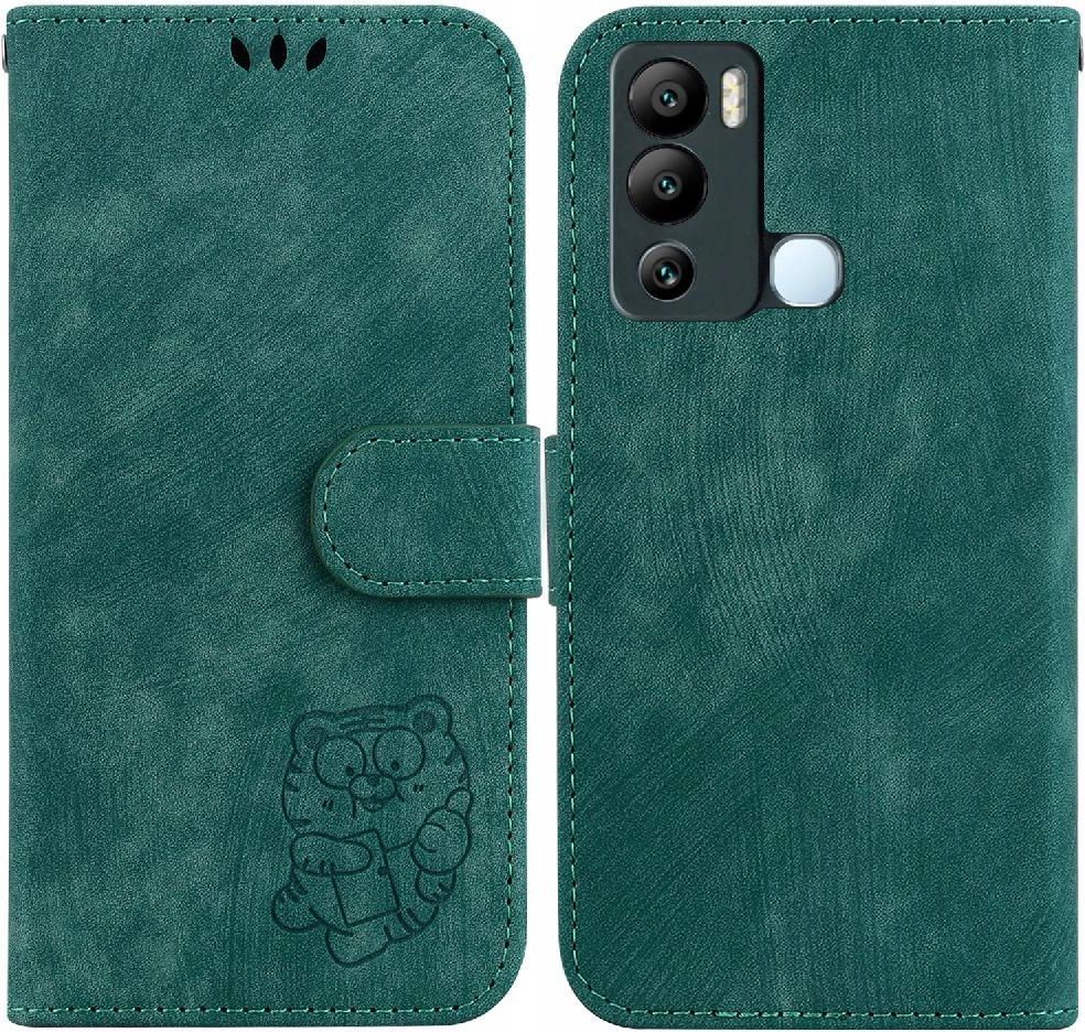Case For Infinix Hot 12i Flip Folio Card Pocket Embossed Cute Tiger ...