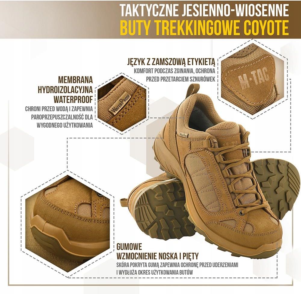 M-Tac Mtac Taktyczne Jesiennowiosenne Buty Trekkingowe Coyote 41 ...