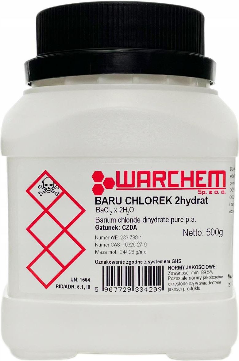 Drobne akcesoria medyczne Warchem Chlorek Baru 2Hydrat Czda 500G - Ceny ...