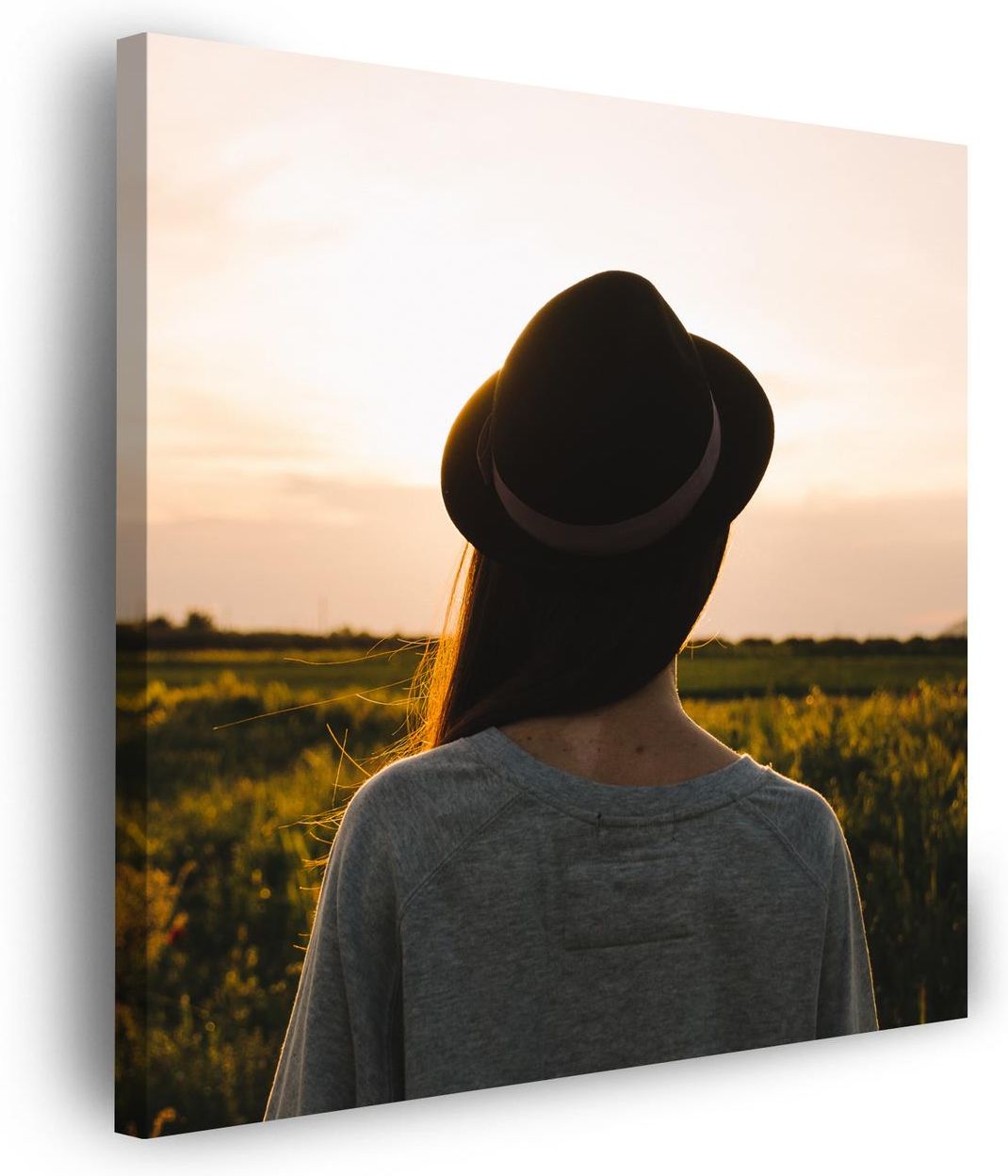 Mpink Obraz Na Płótnie Natura Kobieta W Kapeluszu 90X90 Cm 5274 - Opinie i atrakcyjne ceny na ...