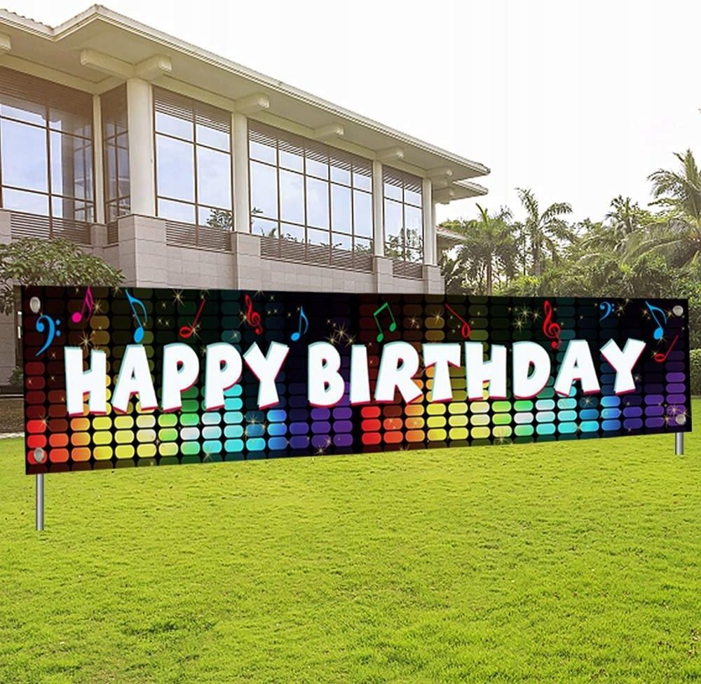 Piękny Banner Do Zawieszenia Urodziny Happy Birthday Nuty - Ceny i ...