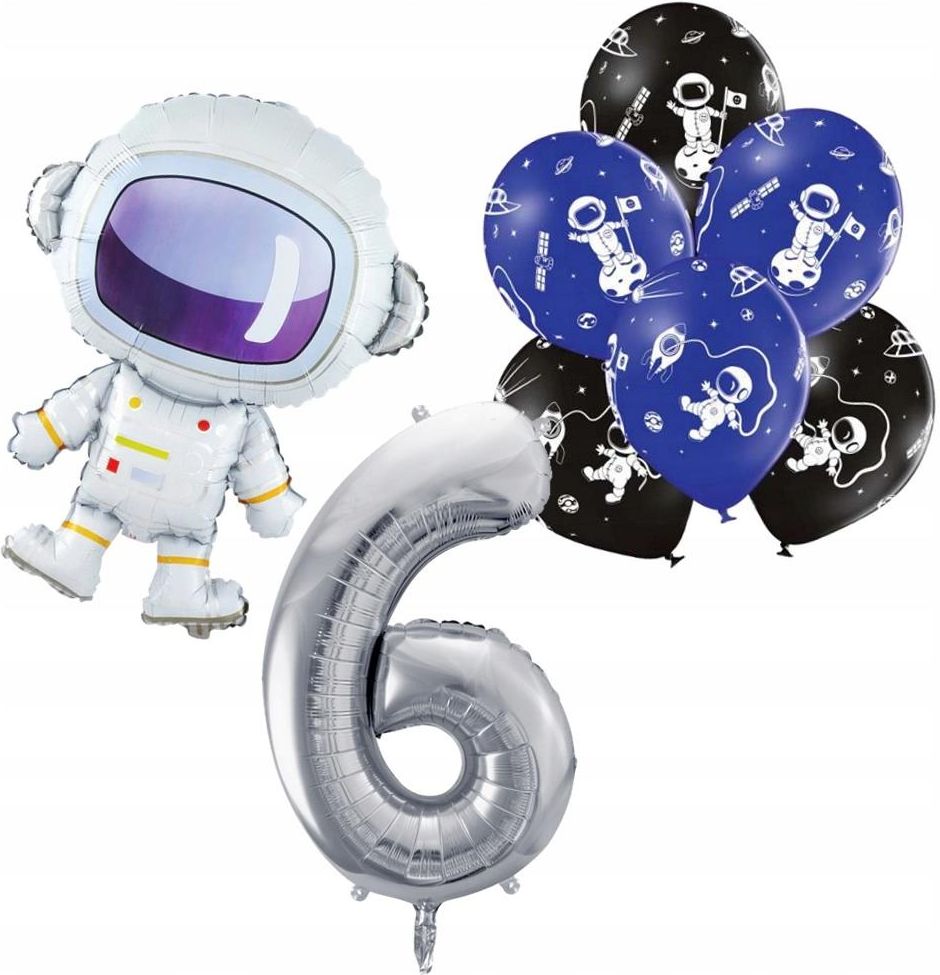 Zestaw Kosmos Kosmonauta Balony 6 Urodziny 100cm - Ceny i opinie - Ceneo.pl