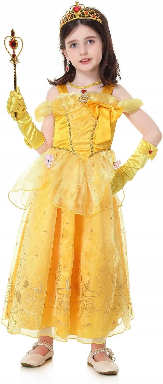 Piękna I Bestia Kostium Księżniczki Bell Dress Cosplay Rozmiar 130cm ...