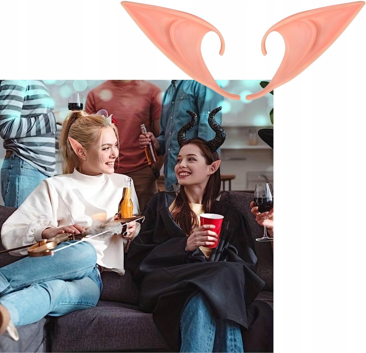 Rgfk Elfickie Elfie Uszy Elfa Nakładki Cosplay Różowe 12cm 1642529993 ...