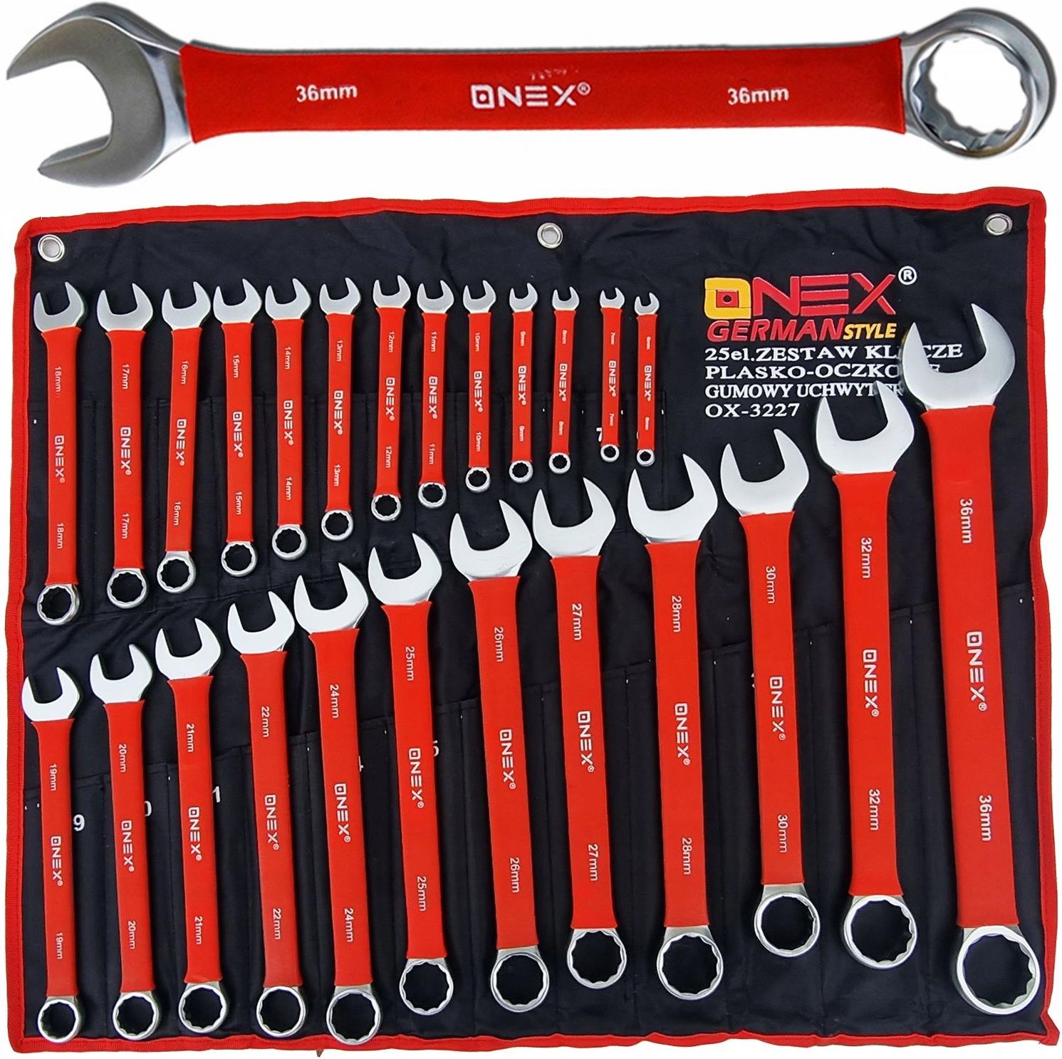 Onex 25El Klucze Płasko Oczkowe Klucze Płaskie Zestaw Kluczy Z Gumą ...