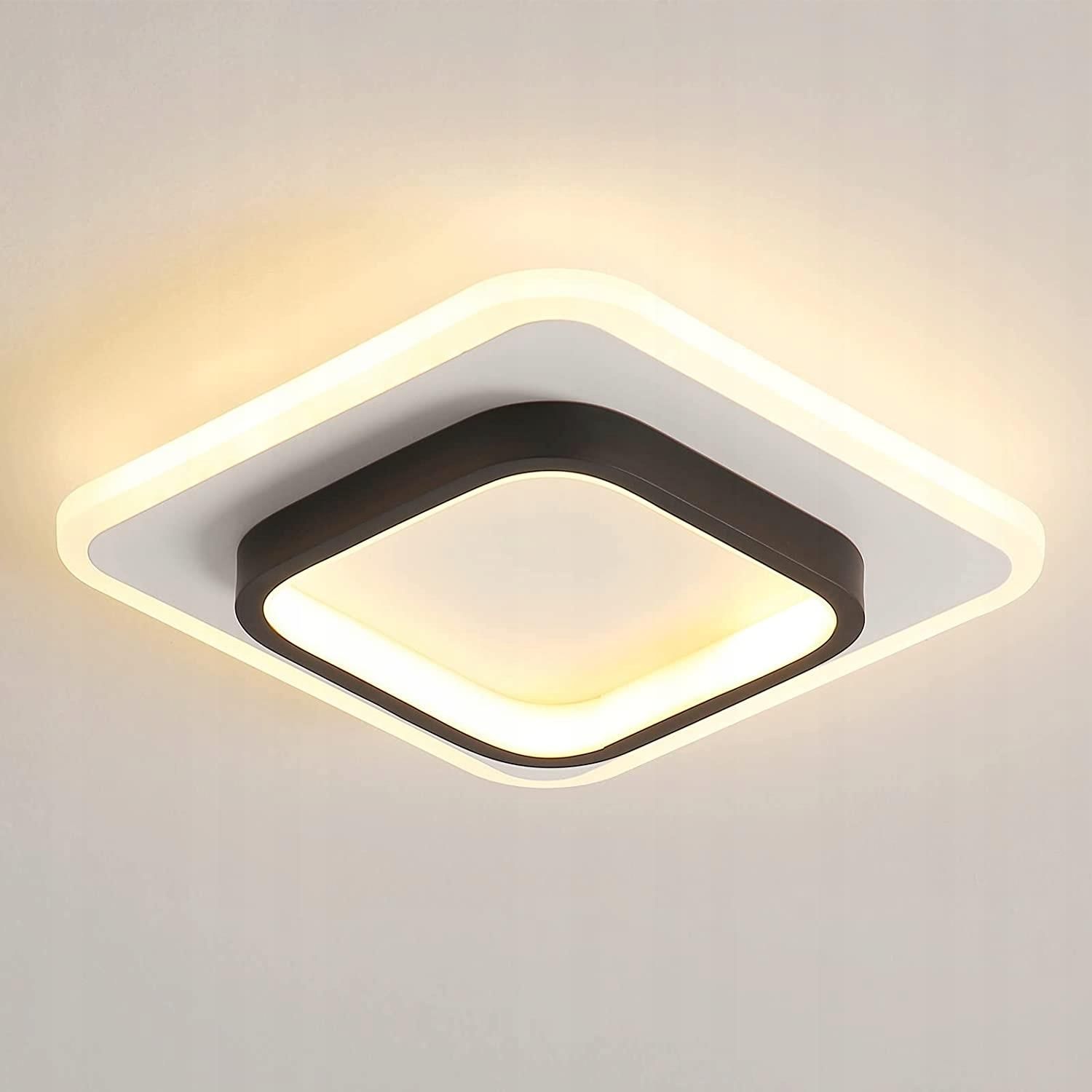 Lampa Sufitowa Led Plafon Czarna Kwadrat 21W 3000K - Opinie i ...