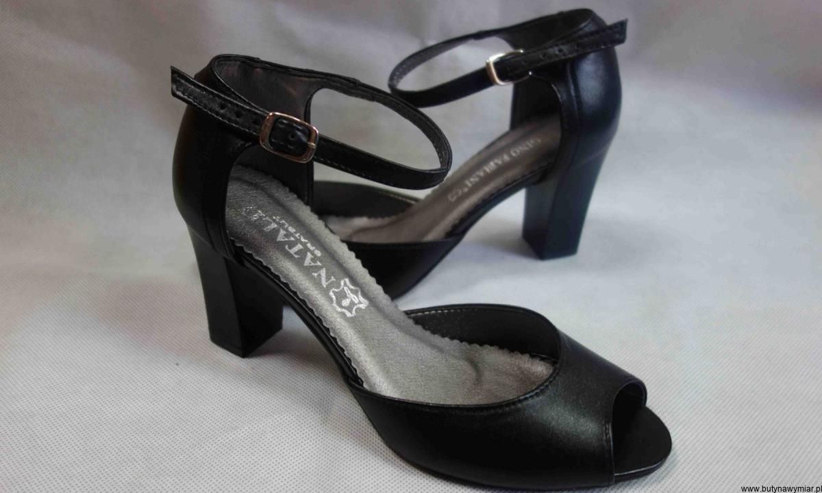 Sandały SKÓRZANE czarne szersze obcas 7.5 39 - Ceny i opinie - Ceneo.pl