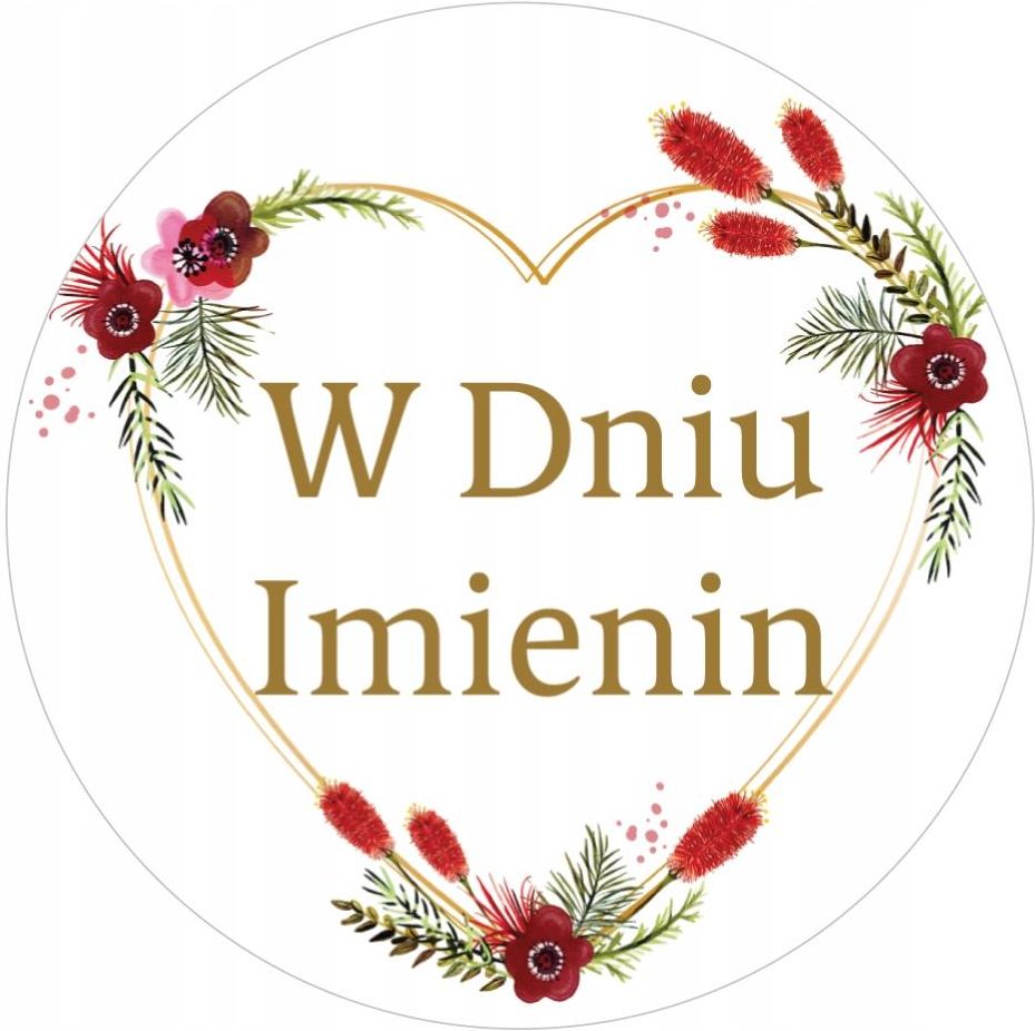 Naklejka Okazjonalna W Dniu Imienin Fi55 48szt. - Ceny i opinie - Ceneo.pl