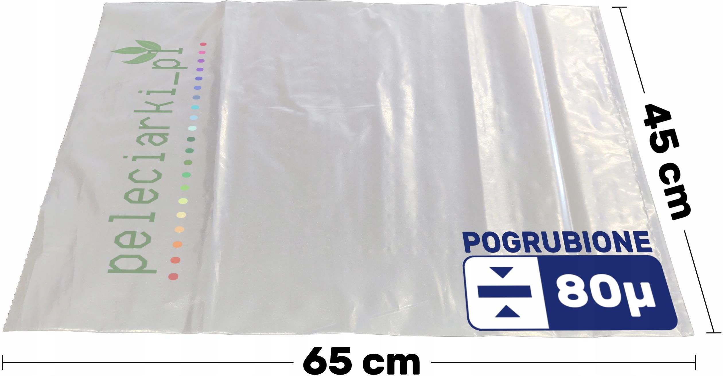 1000X Worek Foliowy 65X45 Worki 80 Mikronów Pellet Pelet Ekogroszek ...