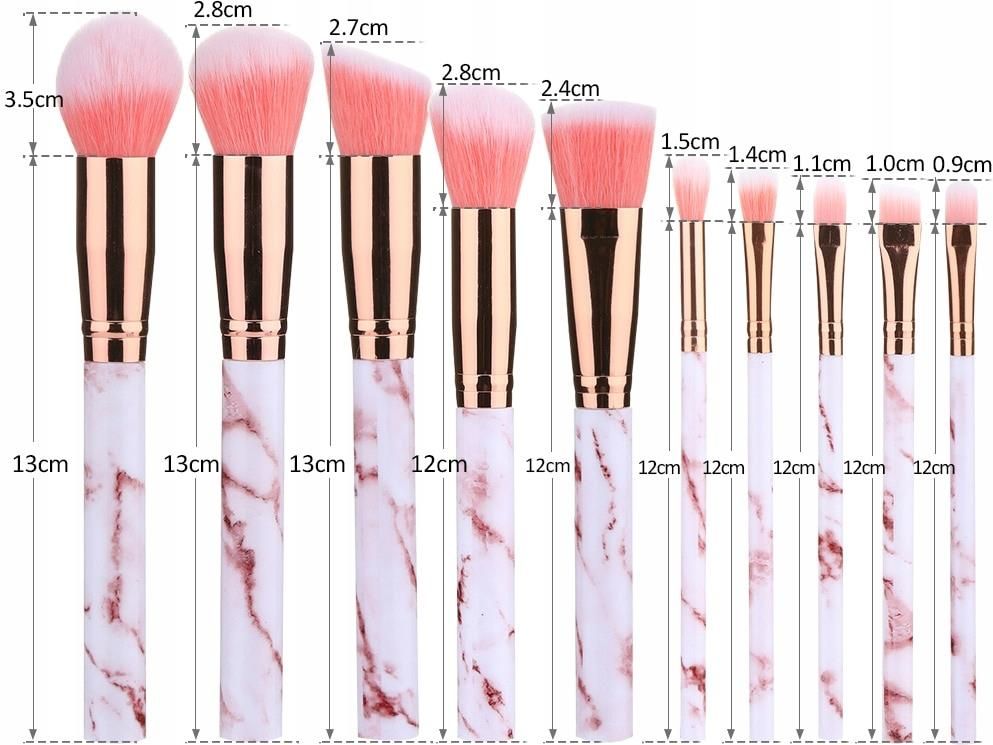 Professional 10Pcs Marble Makeup Brushes Set Soft - Opinie i ceny na ...