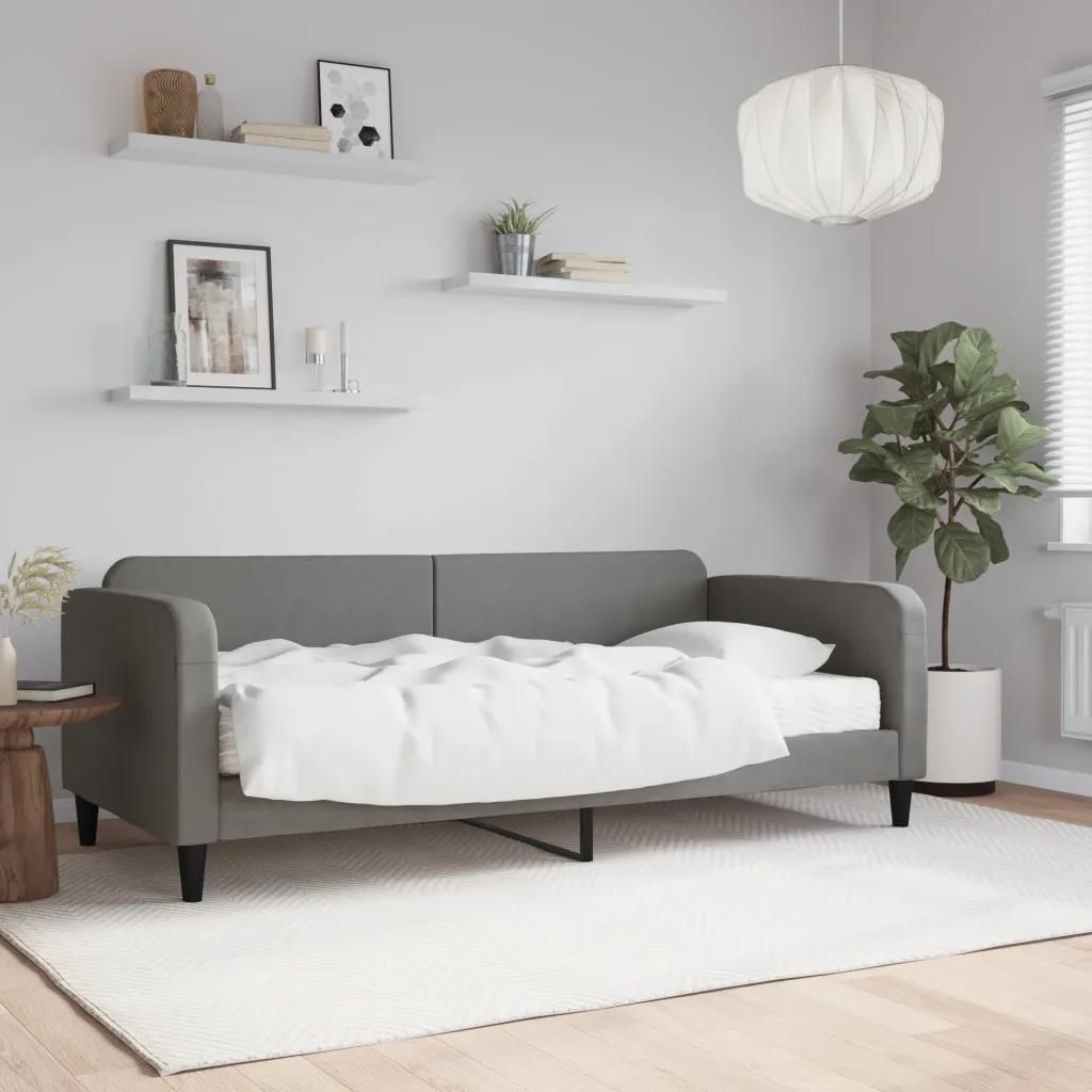 Vidaxl Sofa Z Materacem Do Spania Ciemnoszara 90X200 Cm Tkanina 3196799 ...