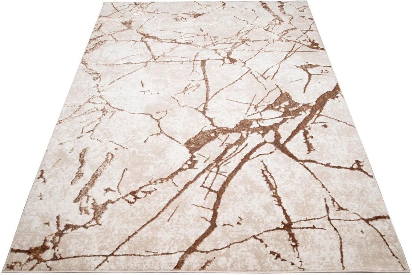 Profeos Beżowy Prostokątny Dywan W Brązowy Marmurowy Wzór Orso 7X ...