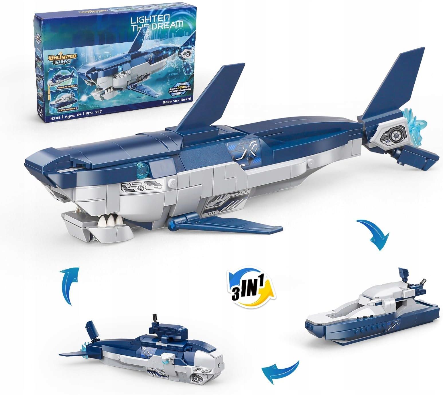 Qman Klocki Ideas Creator Shark 3 W 1 Rekina Łódź Podwodna - ceny i ...